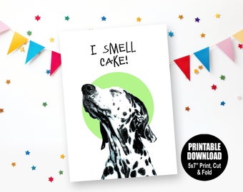 Happy Birthday Dalmatian Printable Card - Etsy