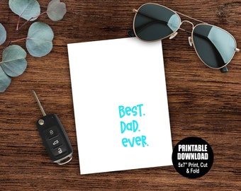 Best Dad Ever, Printable Father's Day Card, Card Template, Editable ...