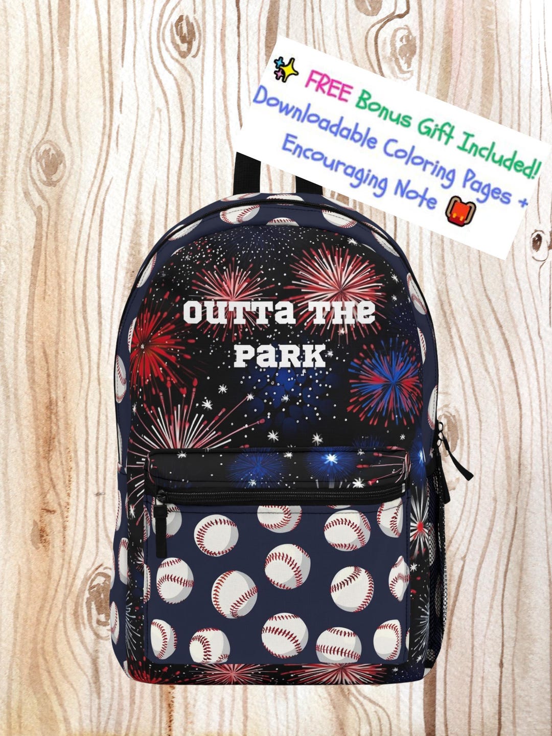 Outta the Park Baseball Backpack for Back to School, Fireworks and ...
