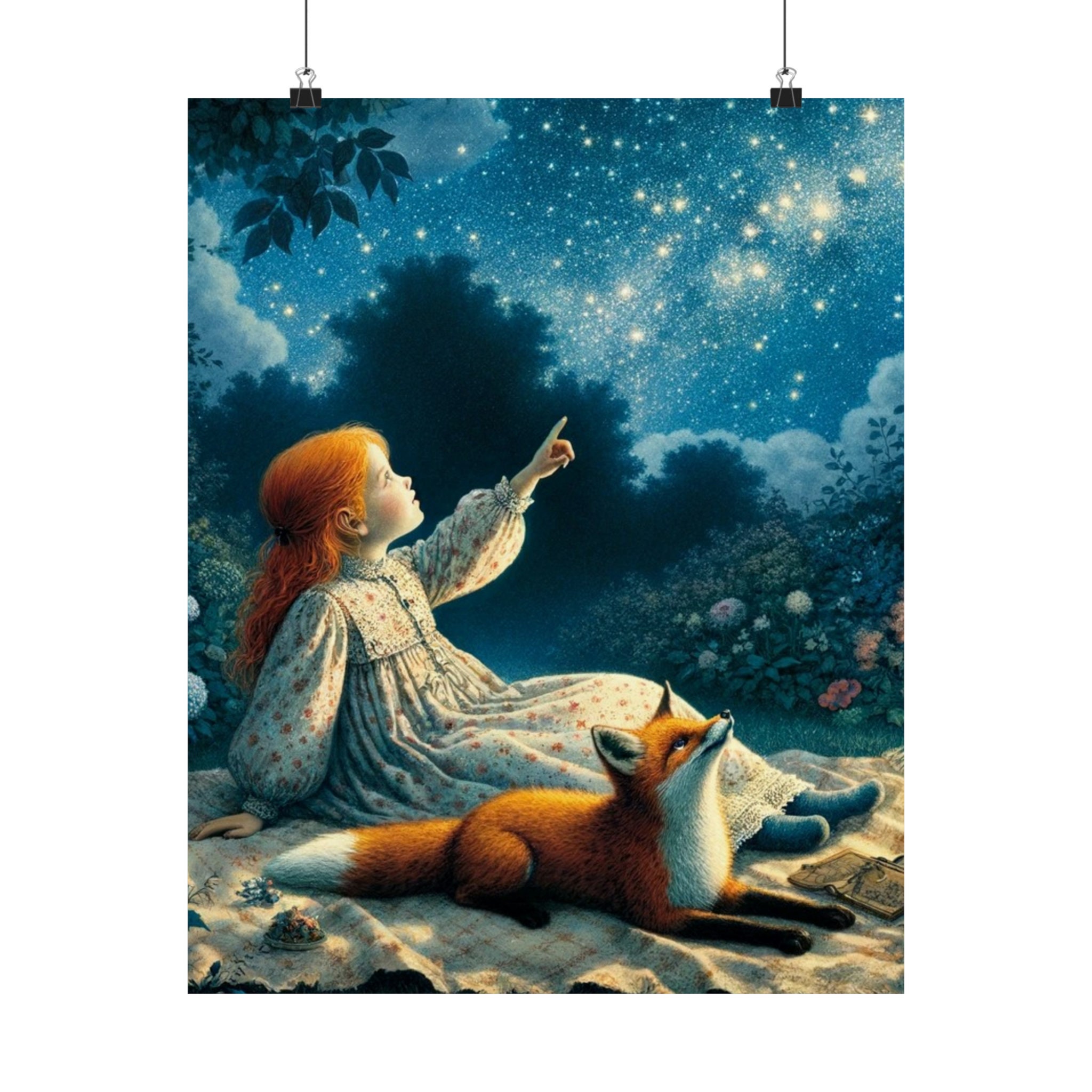 Kids Room Wall Art, Fox and Little Girl, Evie and Finn: Enchanted ...