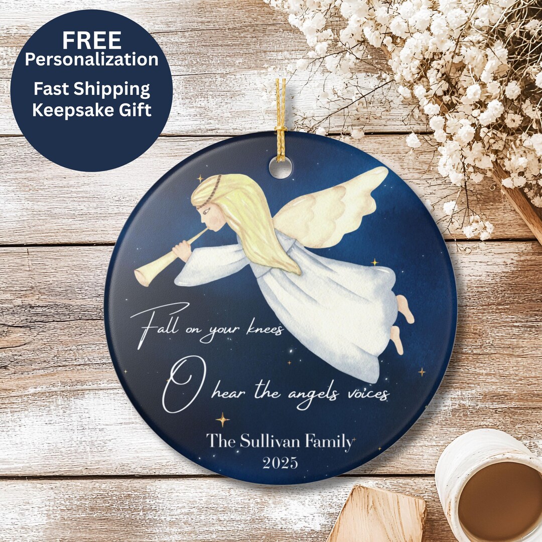 Personalized Angel Ornament, Religious Christmas Ornament With Hymn ...