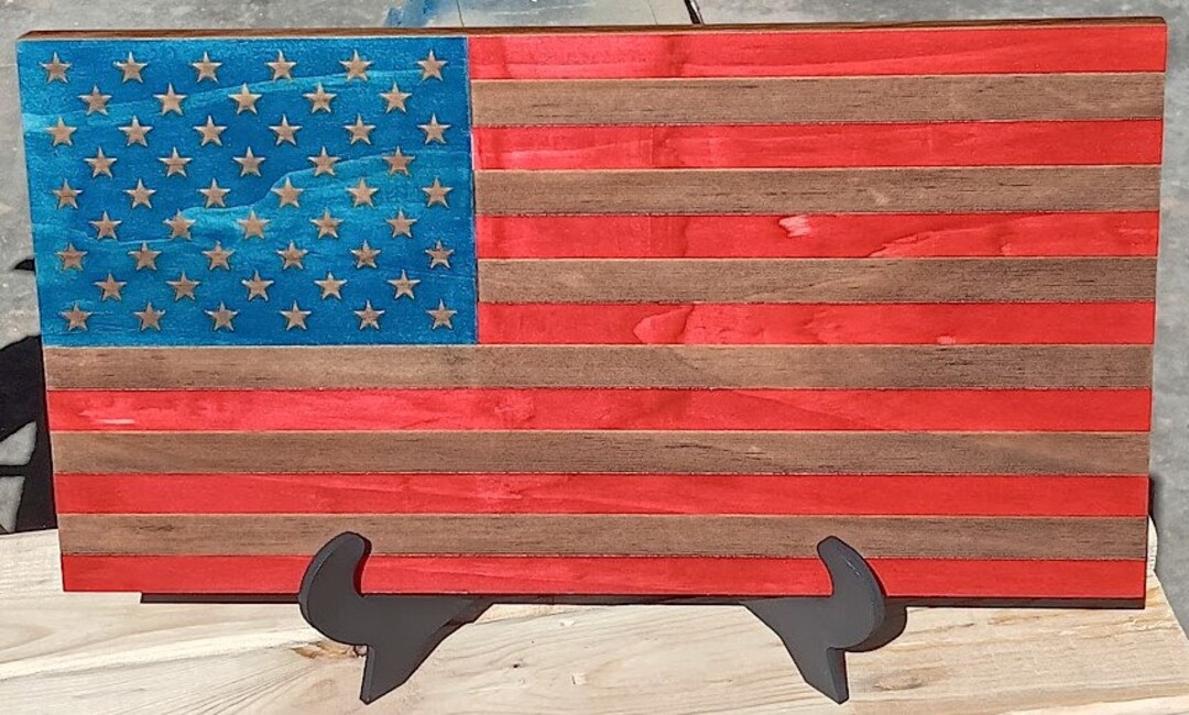 American Flag old Glory, Hand Painted, Laser Engraved and Cut With a ...