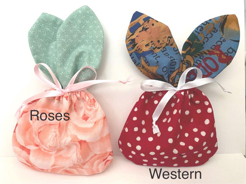 Handmade Cotton Easter Bunny Treat Bag: Reusable Spring Gift - Etsy