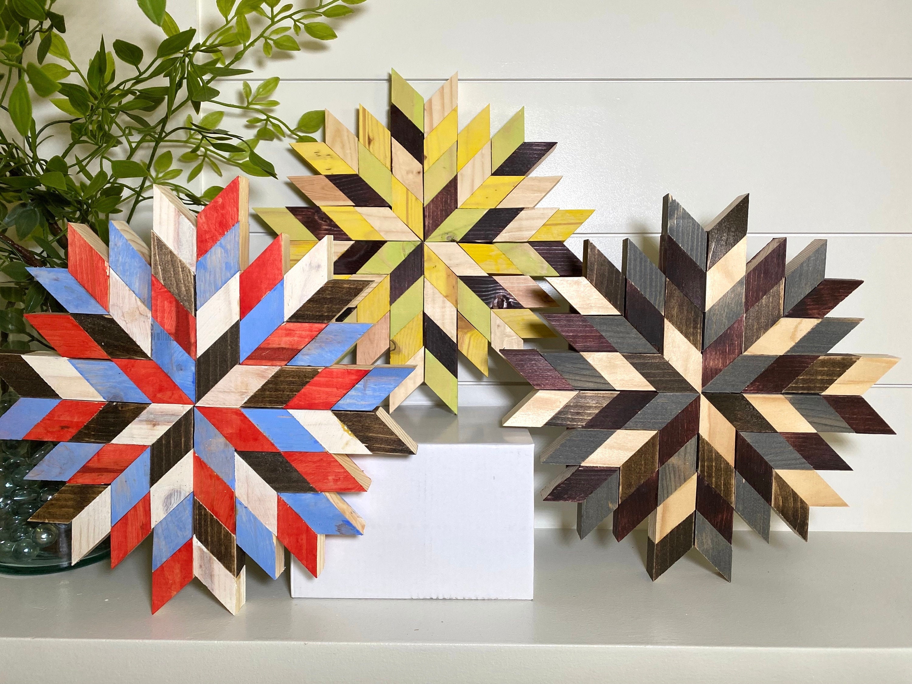 Wood Quilt Block Barn Quilt Gift for Quilter Wall Decor Handmade ...