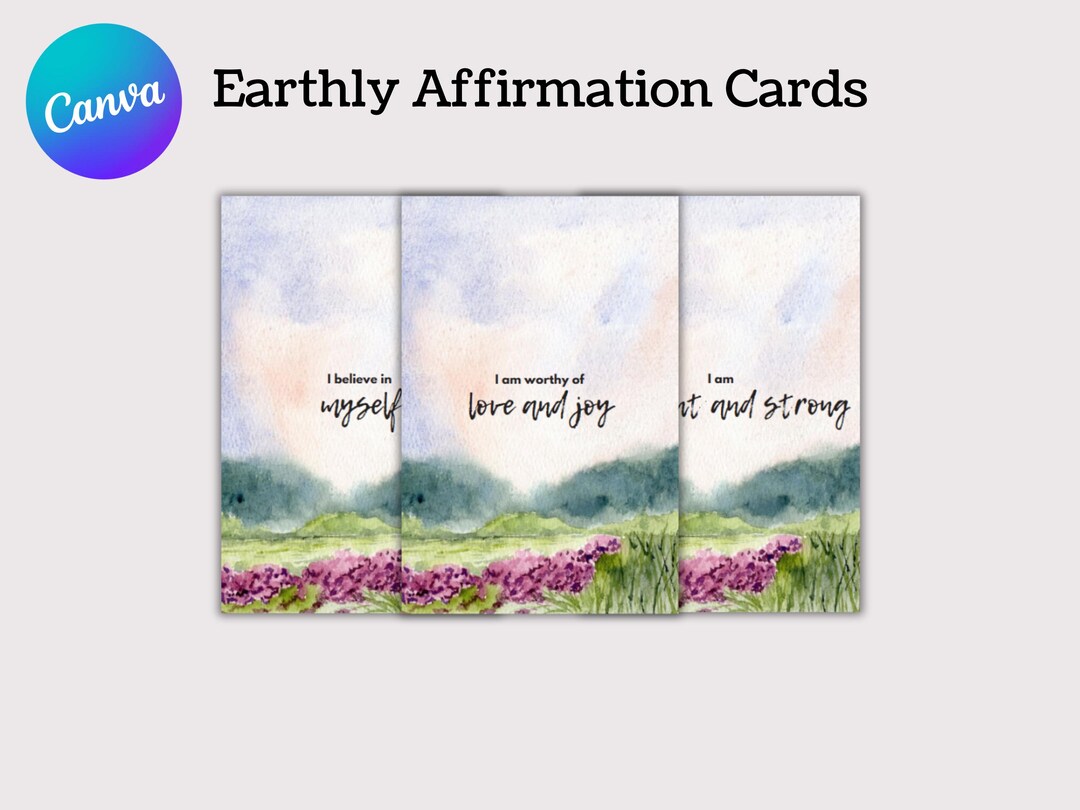 Earthly Affirmation Cards: Printable Nature Affirmations (canva ...