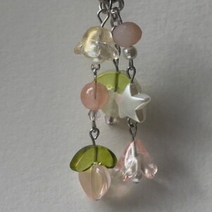 Peach Lemonade Beaded Keychain, Cute Aesthetic, Fruit, Pearl, Star ...