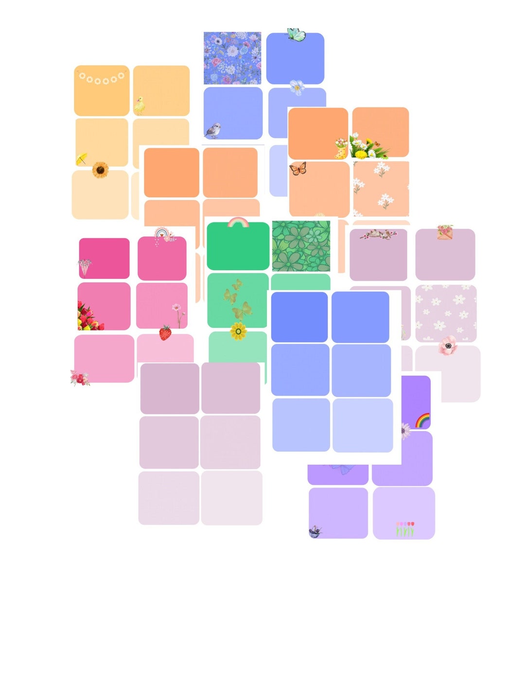 Spring/summer Digital Post Its and Labels for Goodnotes - Etsy