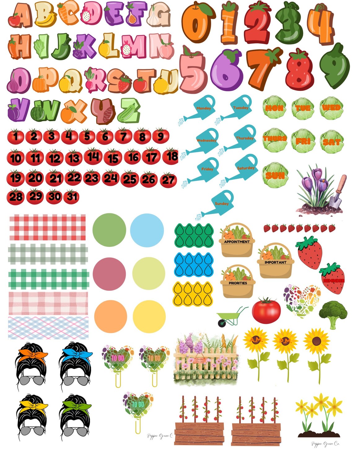 Garden Themed Bundle Pre-cropped Digital Stickers for Goodnotes - Etsy