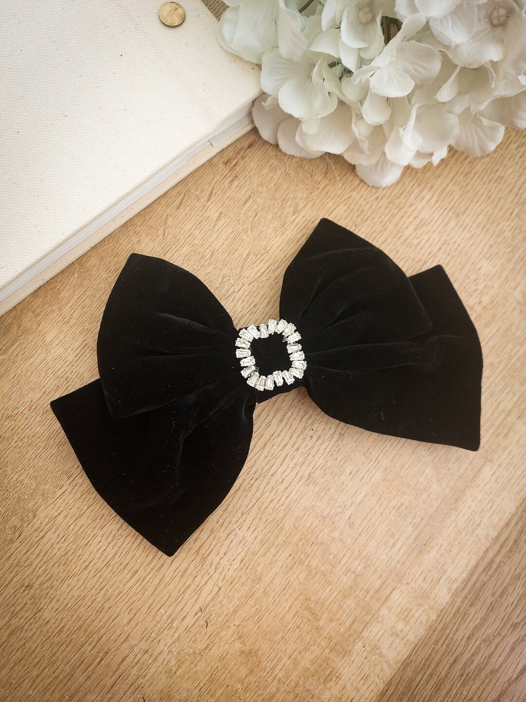 Black Velvet Womens Bow, Large Velvet Bow, Womens Bows, Womens Hair ...