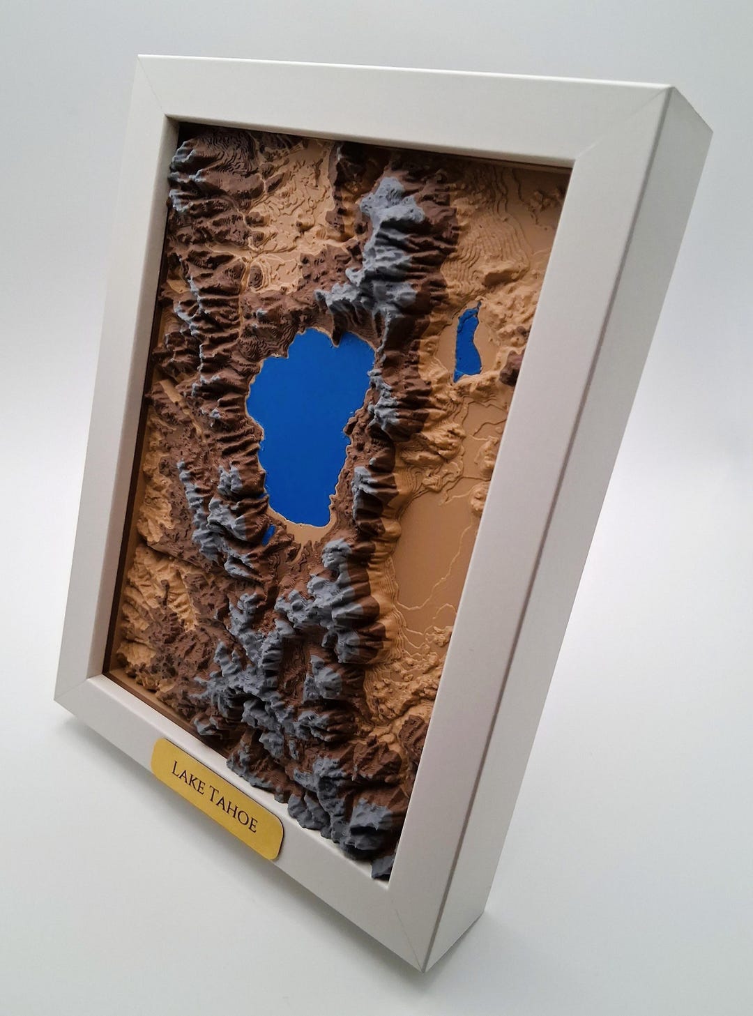 Lake Tahoe Elevation Map – 3D Raised Relief Terrain, California ...