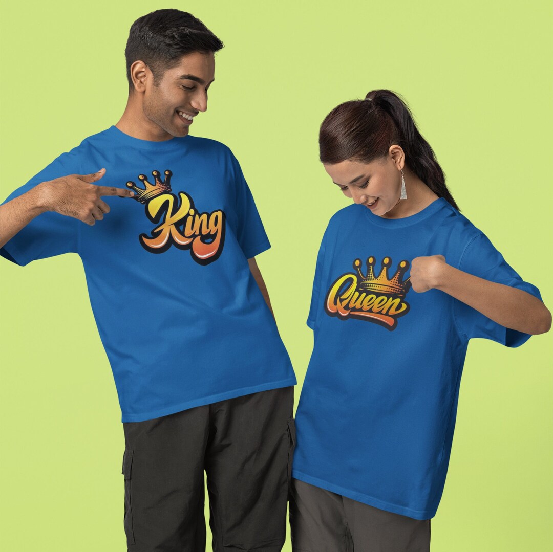 King and Queen Matching Shirts: Handmade Couple Outfits - Etsy
