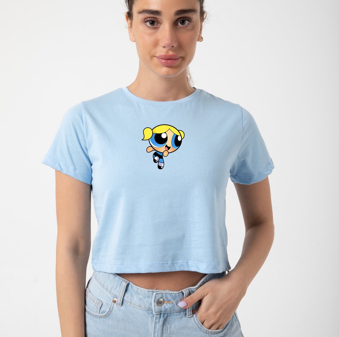 Powerpuff Girls Blossom, Buttercup, and Bubbles Graphic Crop Shirt ...