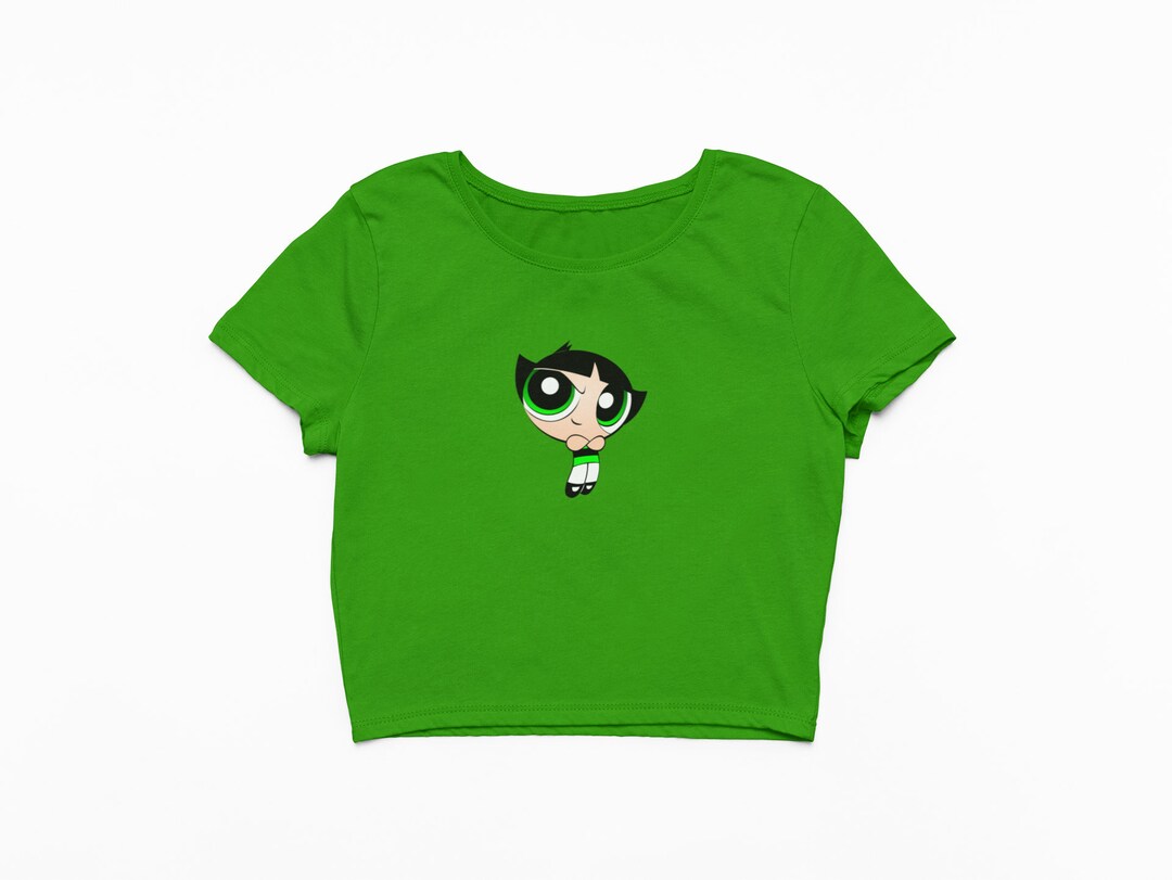 Buttercup Powerpuff Girls Crop T-shirt - 100% Cotton, Lightweight Short ...