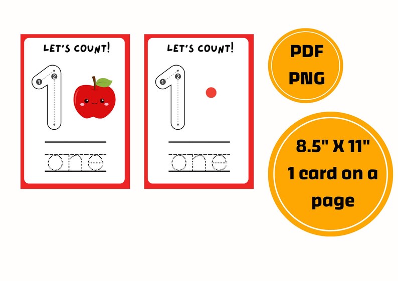 Tarjetas didácticas de números del 1 al 10, tarjetas para contar ...