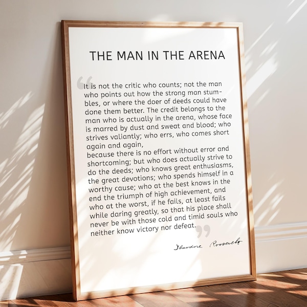 Man in the Arena Framed - Etsy