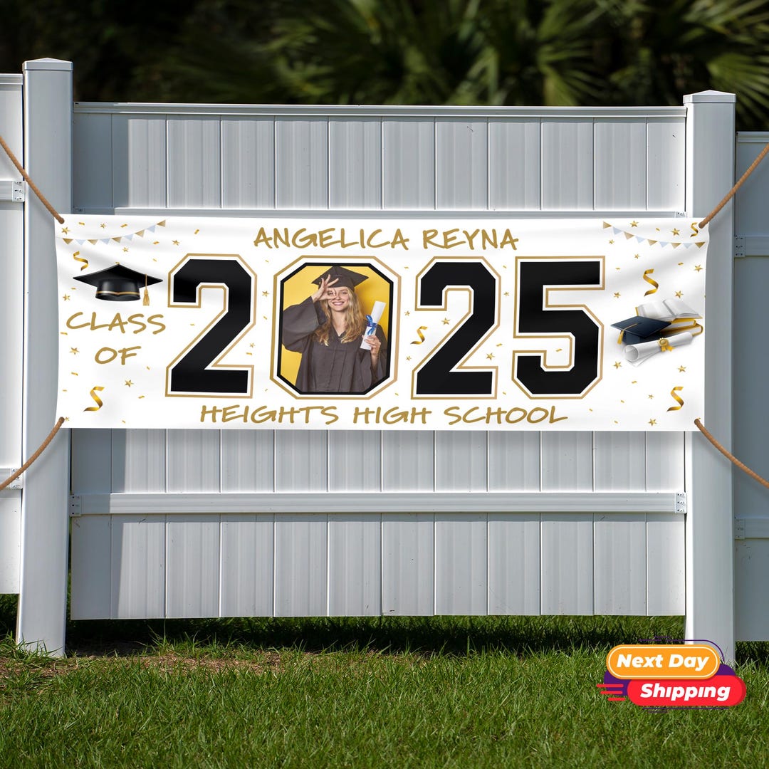 Photo Graduation Banner, Graduation Gift, Class of 2025 Graduation ...