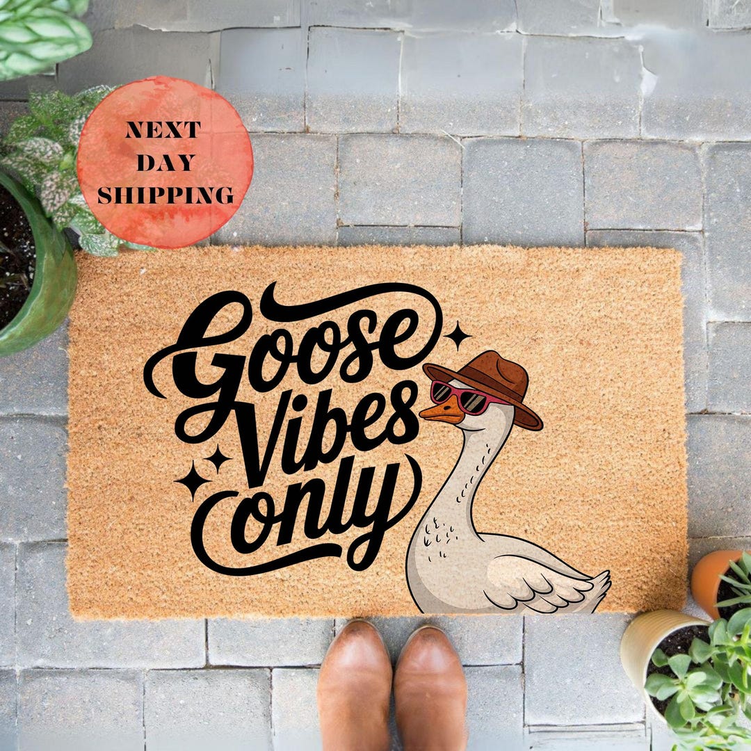 Goose Vibes Only Doormat, Aesthetic Home Decor, Goose Welcome Mat ...