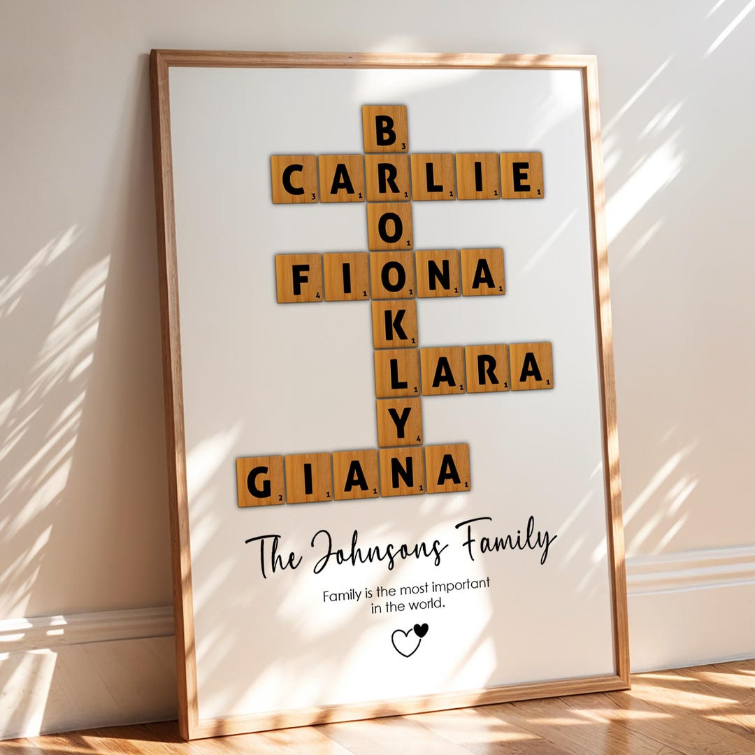 Personalized Scrabble Print, Custom Family Gift, Personalized Family ...