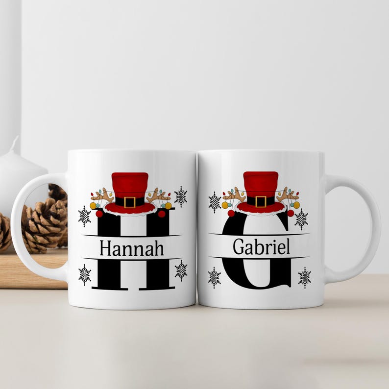 Custom Letter Mug, Letter Mug, Initial Mug, Christmas Initial Mug ...