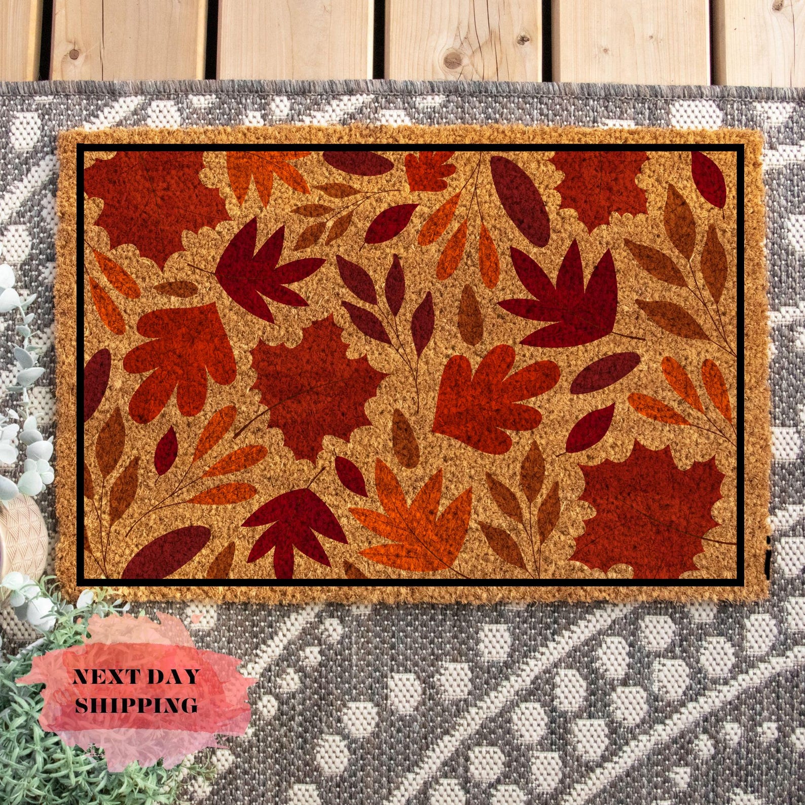 Fall Maple Leaf Doormat, Home Decor, Fall Season, Front Porch Decor ...