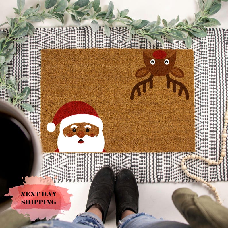 Christmas Doormat, Reindeer Doormat, Holiday Gifts, Doormat Outdoor ...
