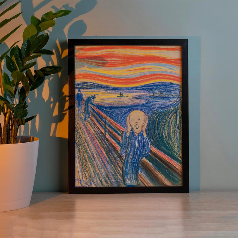 Edvard Munch the Scream Print, 1895 Expressionist Art, Iconic Wall Art ...