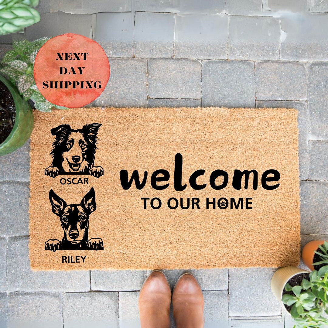Personalized Dog Mat, Dog Welcome Mat, Unique Dog Gift, Housewarming ...