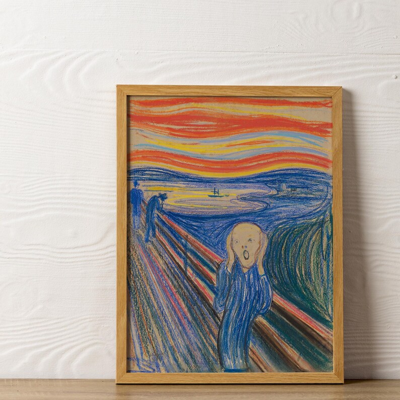 Edvard Munch the Scream Print, 1895 Expressionist Art, Iconic Wall Art ...
