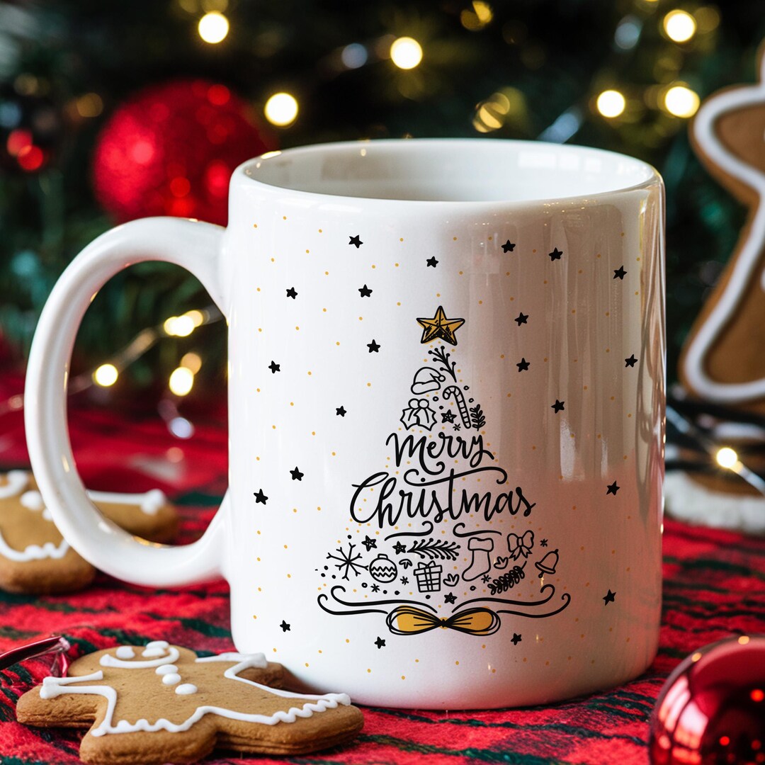 Merry Christmas Mug, Snowflake Mug, Snowy Mug, Cute Coffee Mug ...