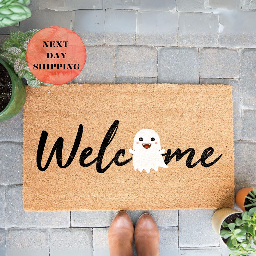 Halloween Ghost Welcome Mat, Halloween Doormat, Halloween Gift ...