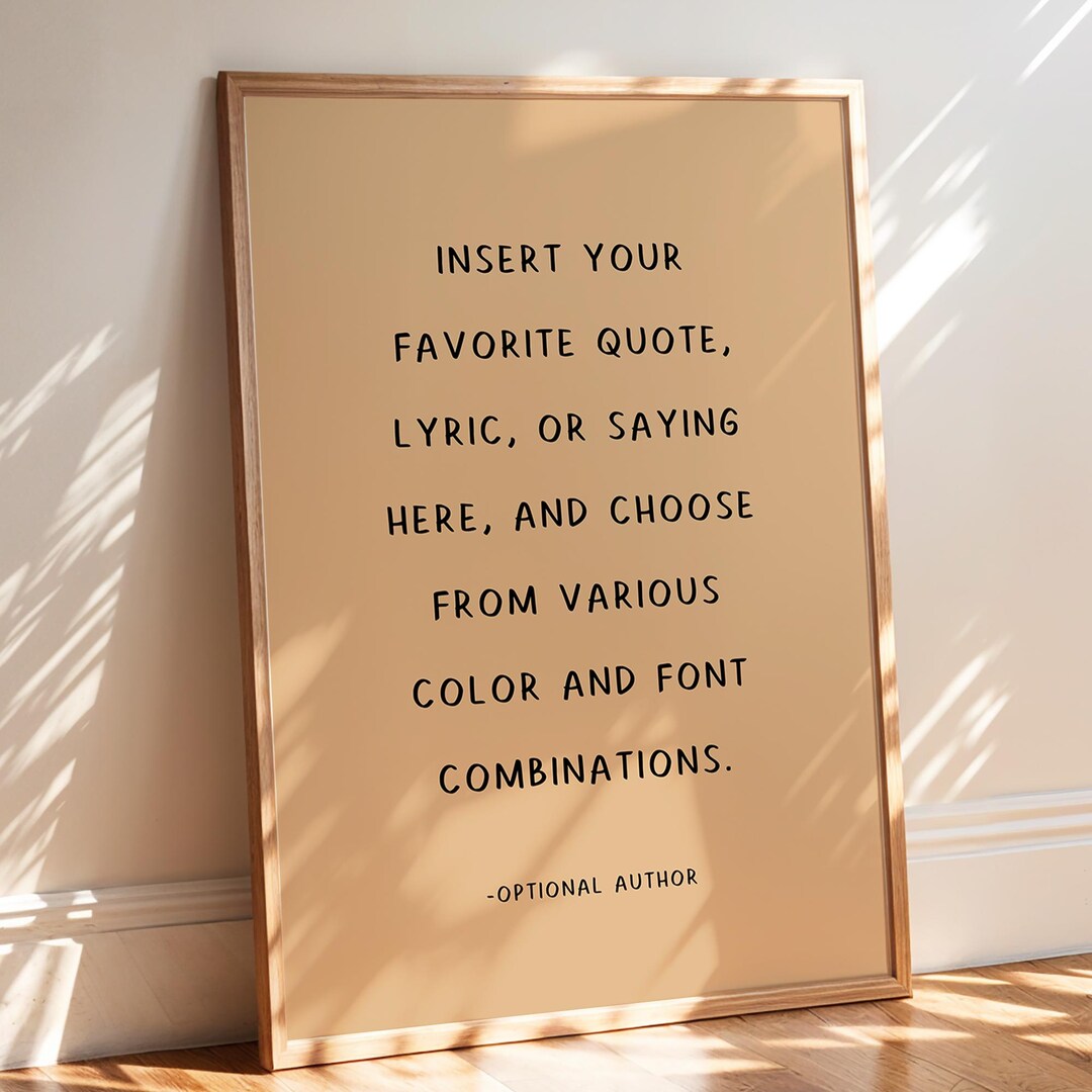 Personalized Gift Quote Wall Art Print, Custom Quote Print, Custom ...