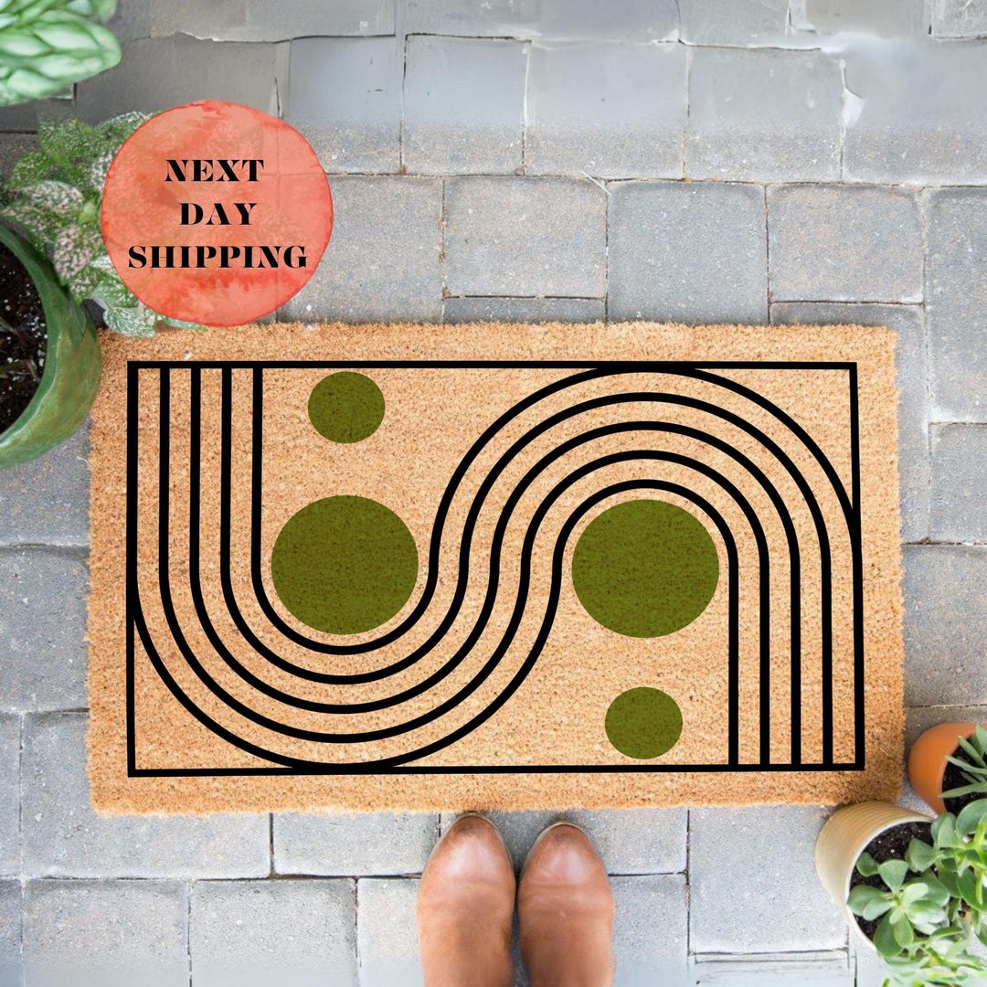 Mid Century Modern Stylish Welcome Mat, Elegant Entryway Doormat ...
