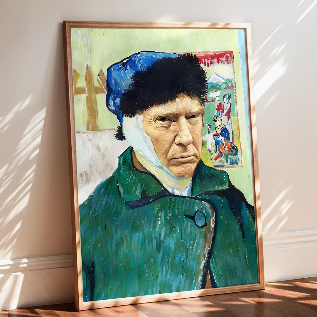 Trump Van Gogh Frame, Patriotic Wall Decor, Trump Sign, Donald Trump ...