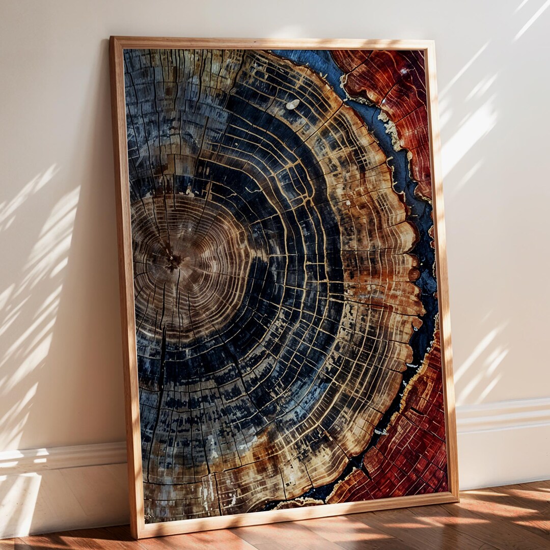 Tree Ring Wall Decor, Abstract Art Print, Farmhouse Decor, Tree Ring ...