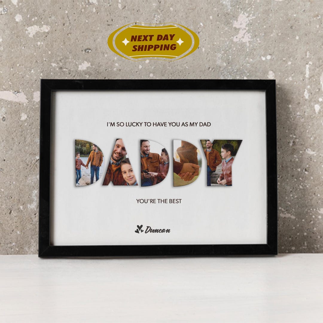 Daddy Photo Collage, Dad Photo Frame, Personalized Dad Frame, Photo ...