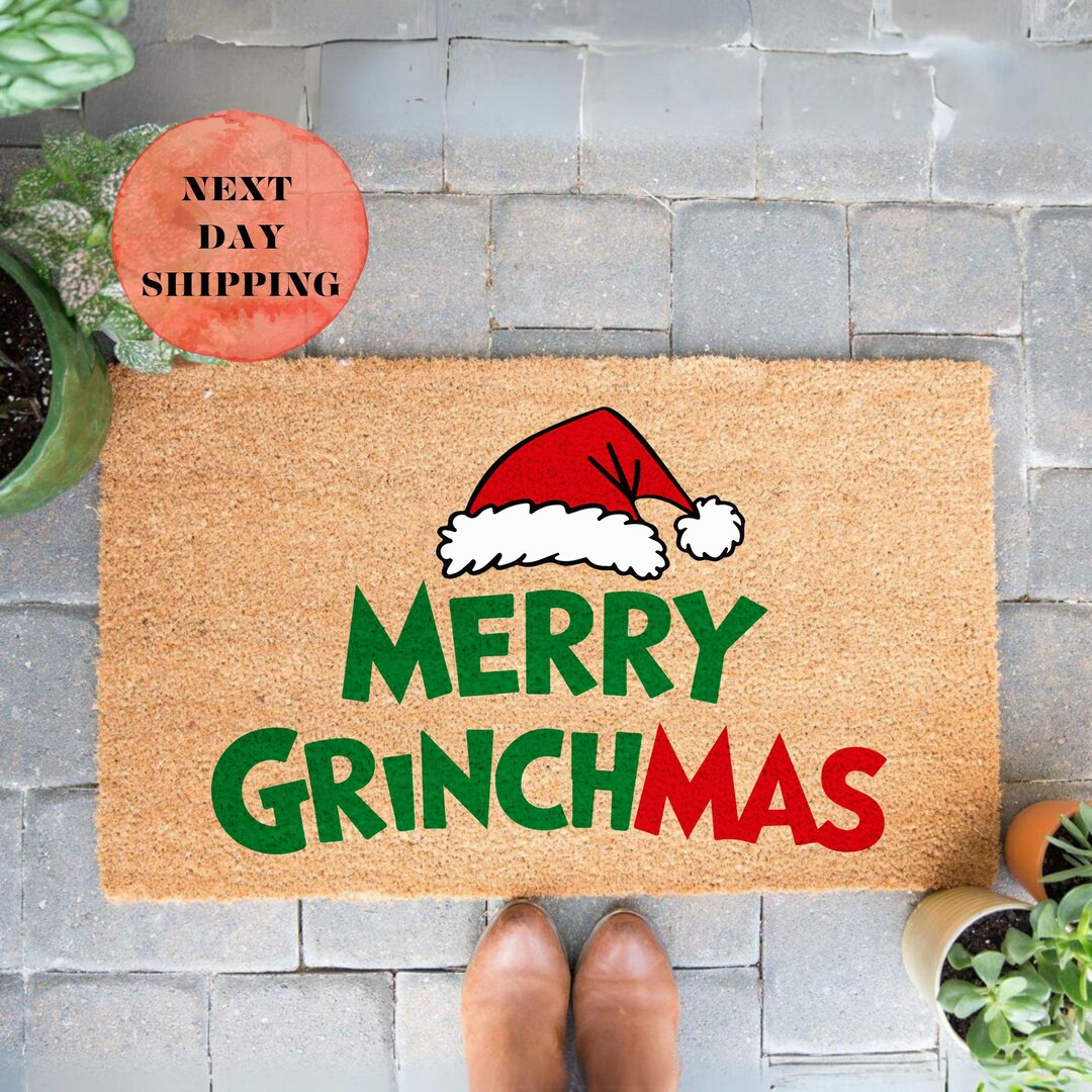 Merry Grinchmas Doormat, Grinch Doormat, Funny Doormat, Christmas Decor ...