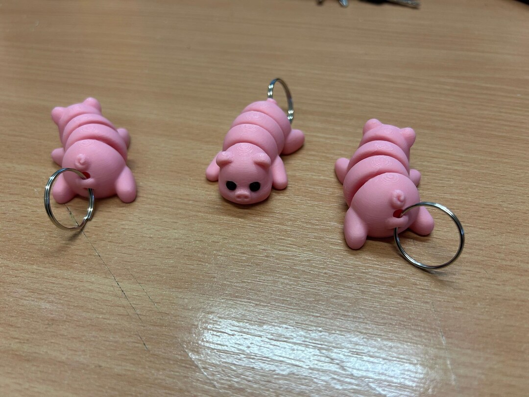 Articulated Pig Key Ring Sensory and Stress Relief Fidget Toy, Fun ...