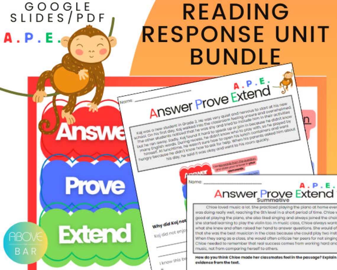 BUNDLE - Reading Response Lessons and Tasks - EQAO - APE Strategy - Etsy