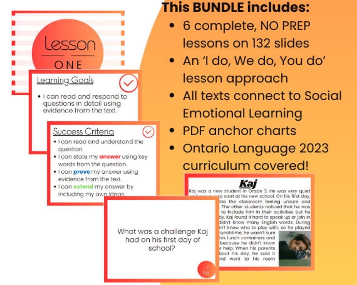 BUNDLE - Reading Response Lessons and Tasks - EQAO - APE Strategy - Etsy