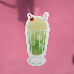 Clear Melon Soda Float Sticker Waterproof, Scratch Resistant Vinyl - Etsy