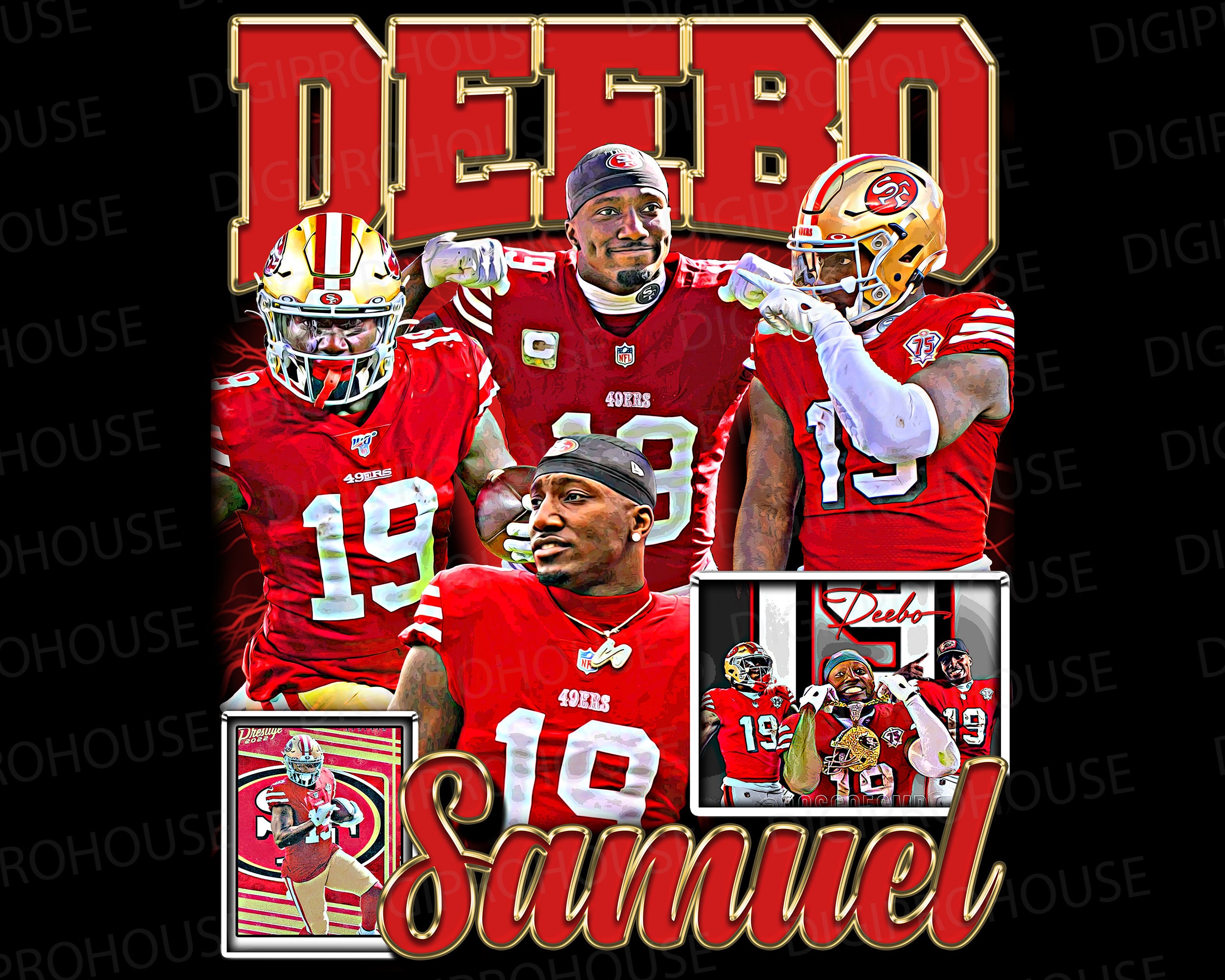 Deebo Samuel T Shirt Design PNG Instant Download Deebo Samuel Fan ...