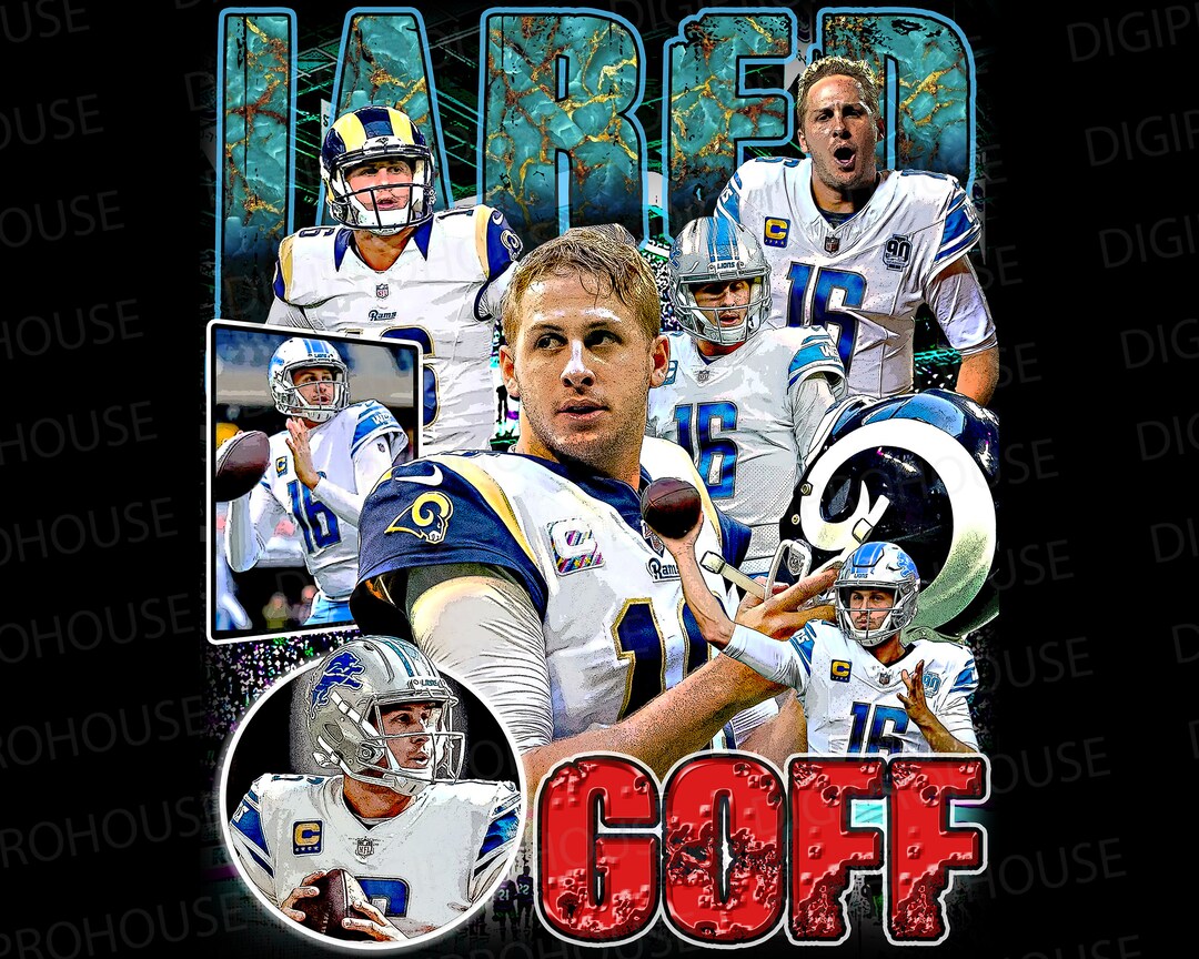 Jared Goff Shirt Design. PNG Digital 4500x5100 Px.retro, 90s Vintage ...