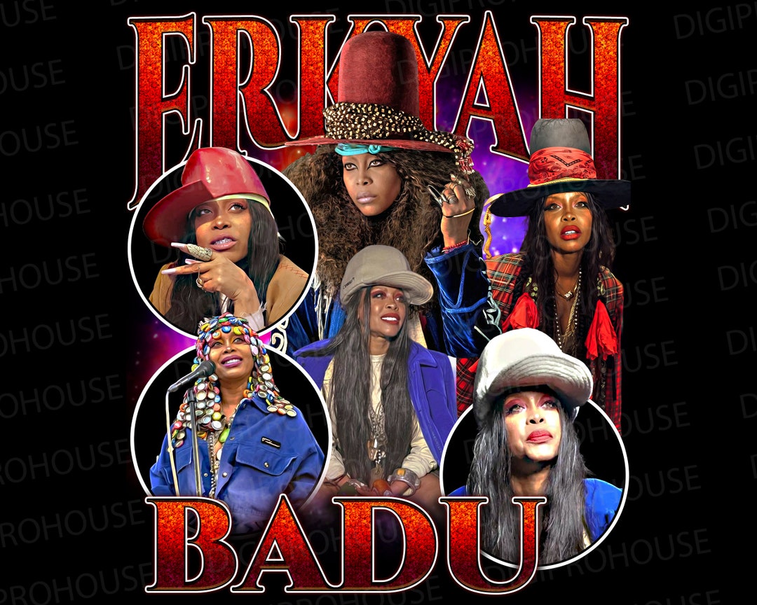 Erykah Badu T-shirt Design PNG Instant Download Erykah Badu Fan Tshirt ...