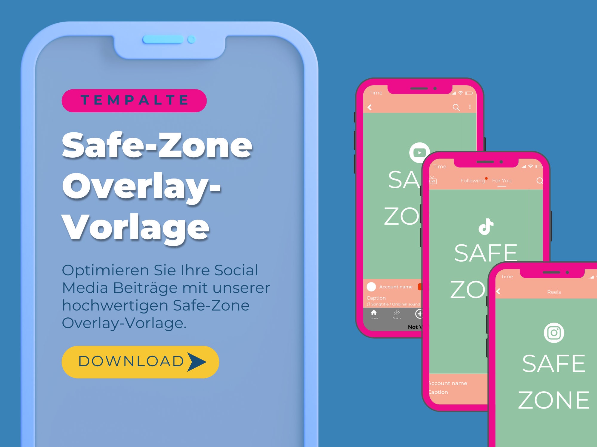 Social Media Safe Zone Overlay Template for Tiktok, Instagram and ...