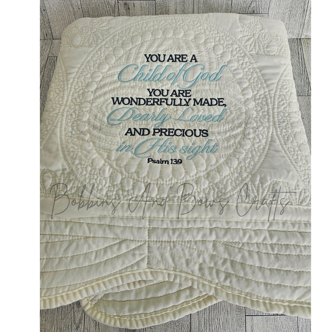 Christian Personalized Baby Quilt, Keepsake Blanket, Personalized ...