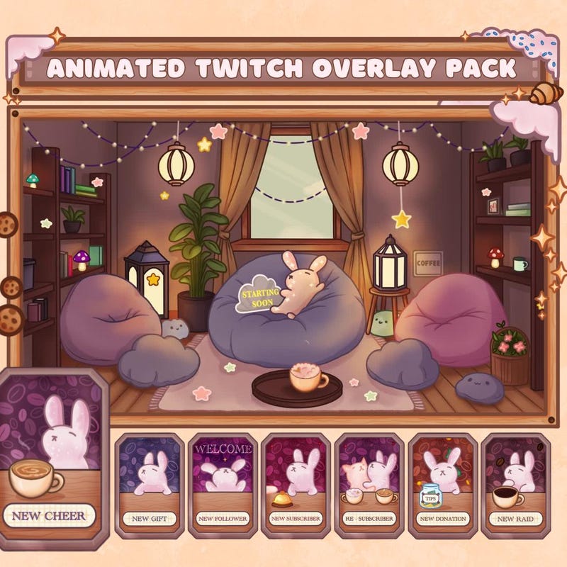Rabbit Twitch Overlays - Etsy