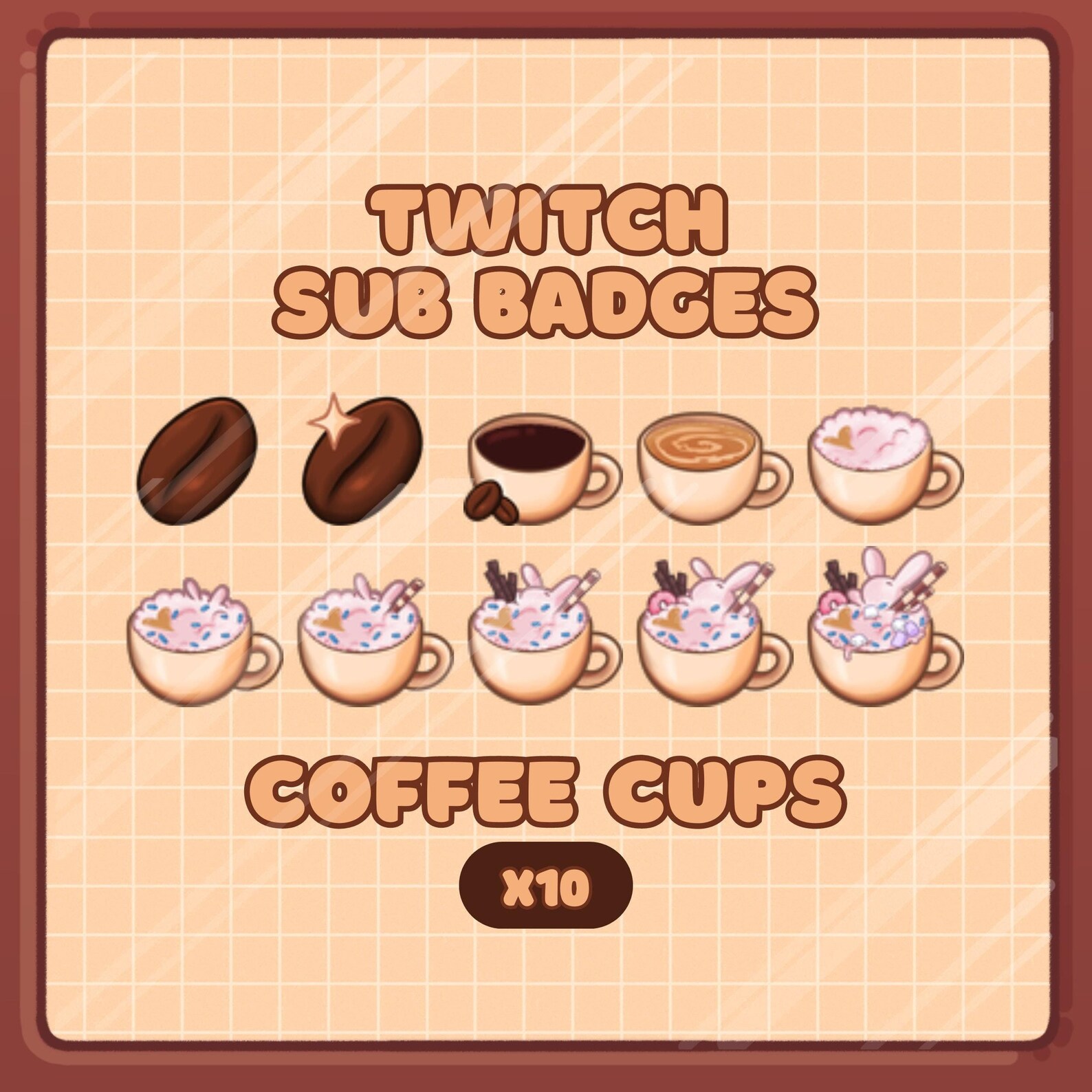 Twitch Sub Badges Coffee Twitch Badges Coffe Cups Cute Twitch Sub Bit ...