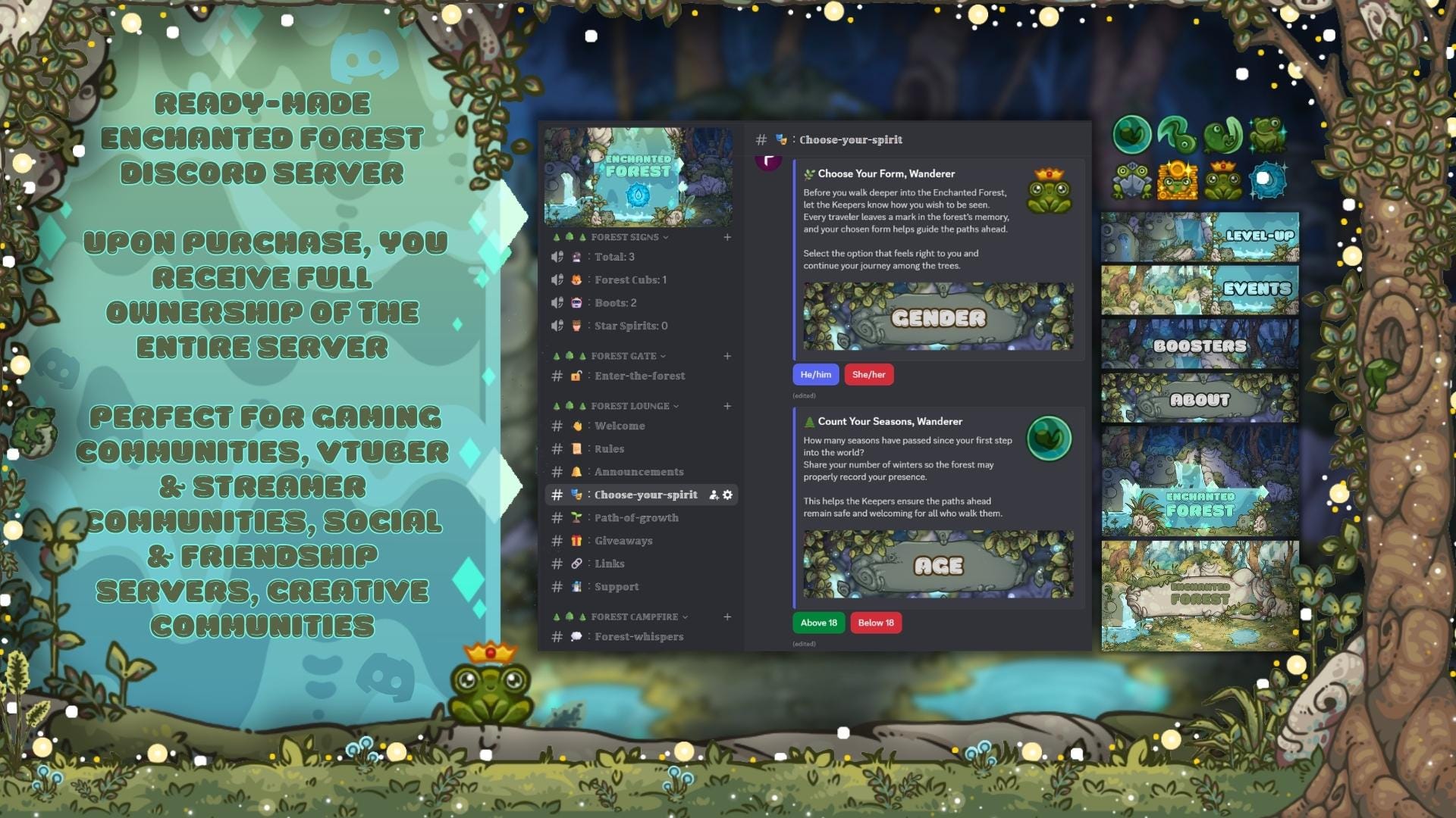 Fully Set up Enchanted Forest Discord Server | Gaming Template | Pre ...
