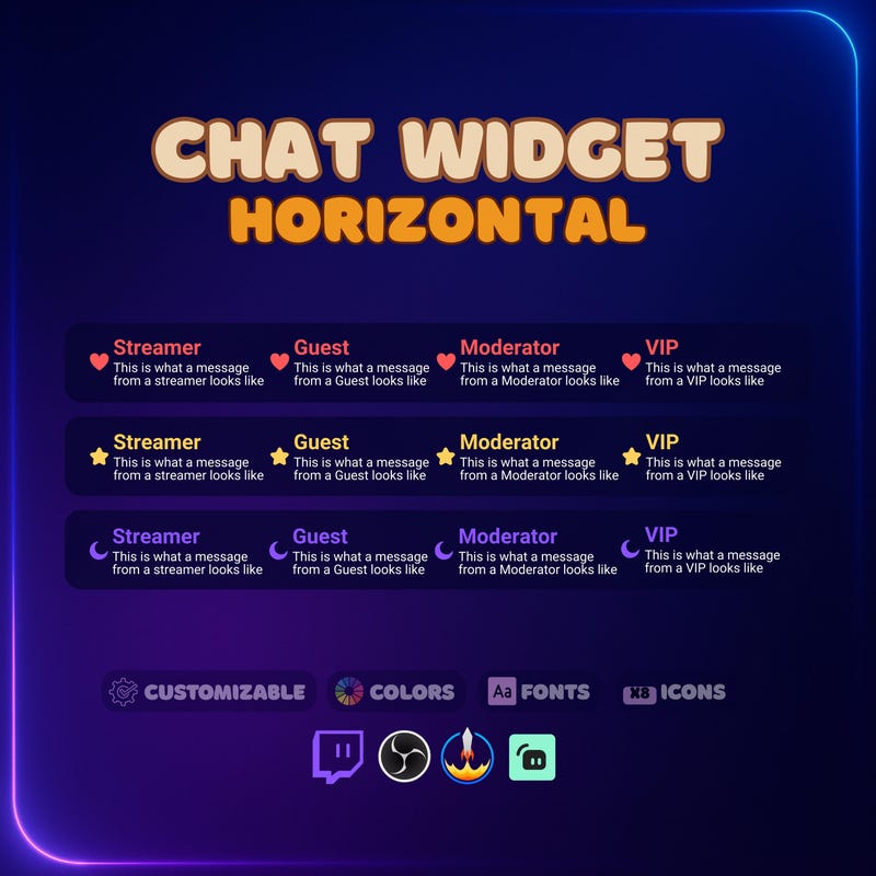 Horizontal Vertical Chat - Etsy