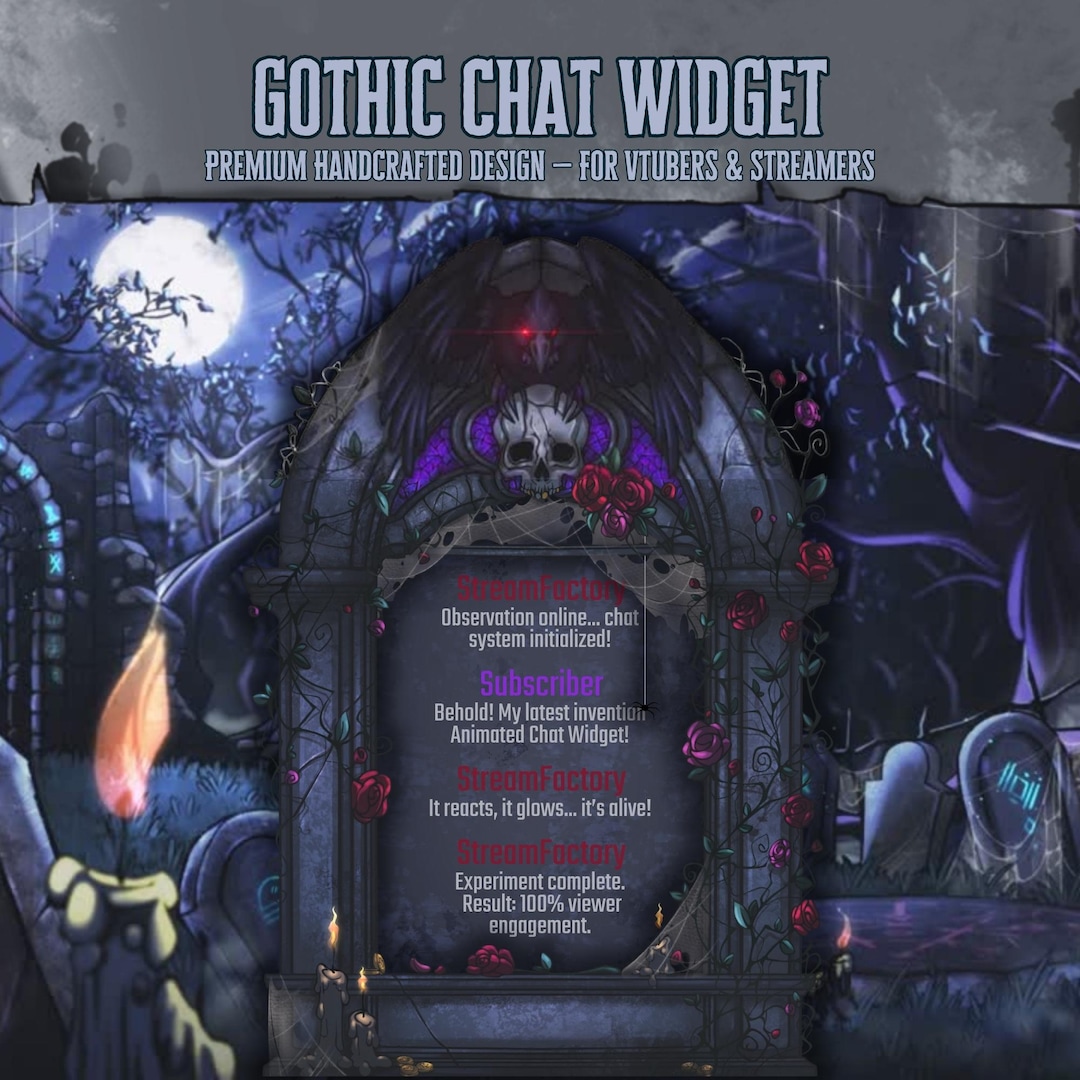 Animated Gothic Chat Widget – Ancient Gothic Tombstone With a Raven - Etsy